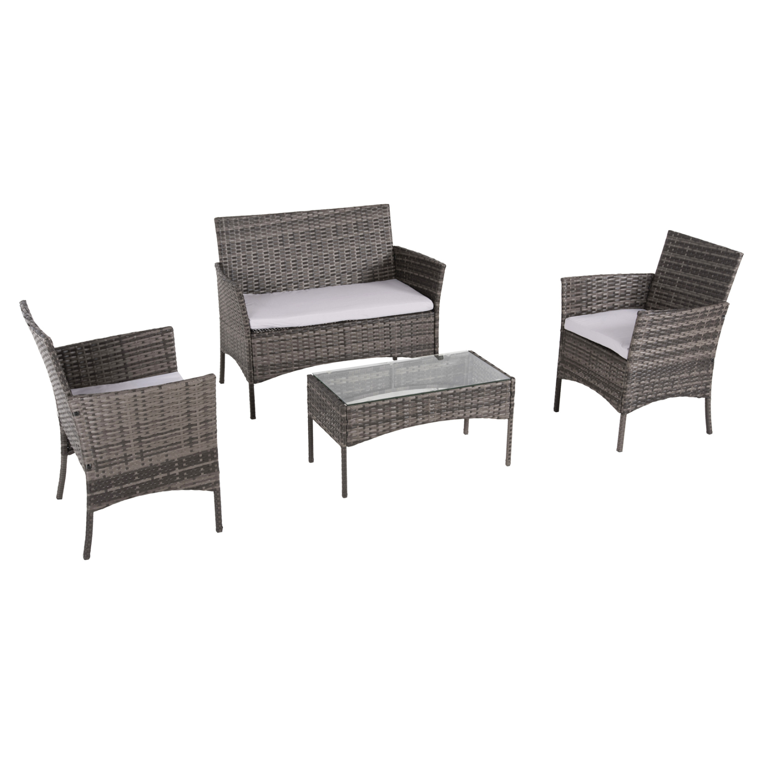 WICKER RATTAN SET ΑΛΟΥΜΙΝΙΟΥ ΕΞΩΤΕΡΙΚΟΥ ΧΩΡΟΥ N12