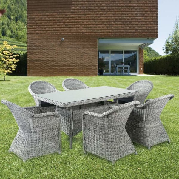 WICKER RATTAN SET ΑΛΟΥΜΙΝΙΟΥ ΕΞΩΤΕΡΙΚΟΥ ΧΩΡΟΥ N12