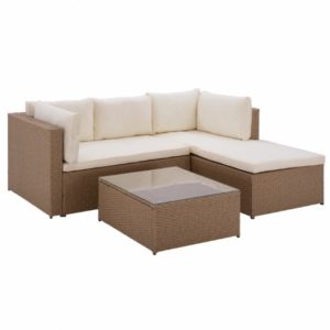 ΣΑΛΟΝΙ WICKER RATTAN AVALON BEIGE ΜΠΕΖ ΕΞΩΤΕΡΙΚΟΥ ΧΩΡΟΥ