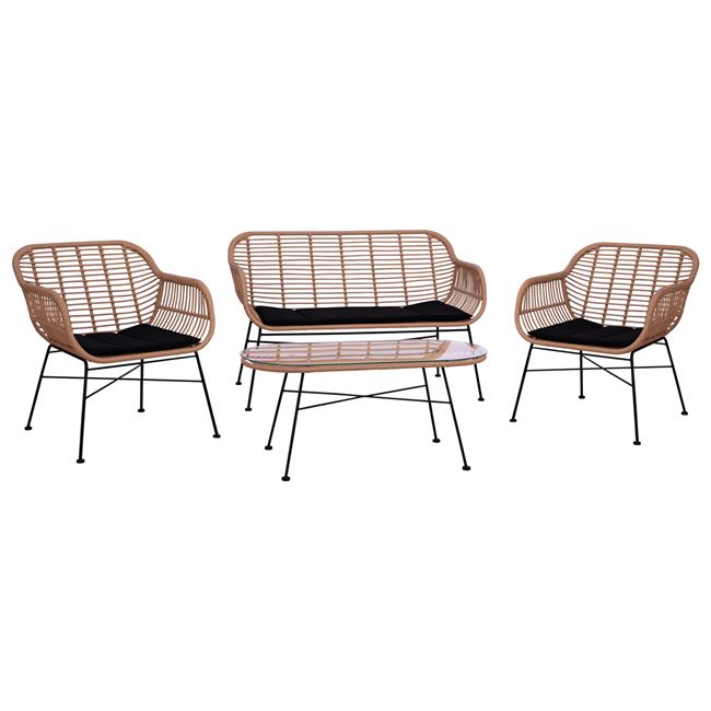 ΣΑΛΟΝΙ ΕΞΩΤΕΡΙΚΟΥ ΧΩΡΟΥ SET Ν3 ΑΛΟΥΜΙΝΙΟΥ WICKER RATTAN