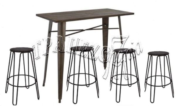 ΤΡΑΠΕΖΙ ΣΤΑΝΤ ΜΕΣΑΙΟΥ ΥΨΟΥΣ ΣΕΤ BAR STANT ΜΕ 4 ΣΚΑΜΠΩ