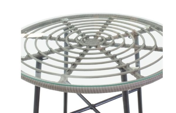 ΜΕΤΑΛΛΙΚΟ ΤΡΑΠΕΖΙ WICKER RATTAN ΕΞΩΤΕΡΙΚΟΥ ΧΩΡΟΥ