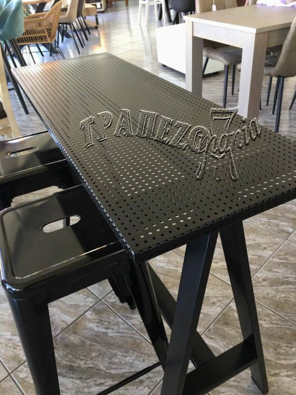 STANT BAR ΤΡΑΠΕΖΙ ΜΕΤΑΛΛΙΚΟ ΨΗΛΟ ΕΠΙΦΑΝΕΙΑ ΔΙΑΤΡΗΤΗ
