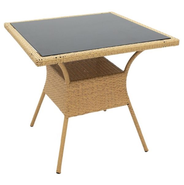 ΜΕΤΑΛΛΙΚΟ ΤΡΑΠΕΖΙ WICKER RATTAN ΕΞΩΤΕΡΙΚΟΥ ΧΩΡΟΥ