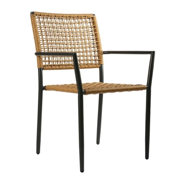 ΜΕΤΑΛΛΙΚΗ ΠΟΛΥΘΡΟΝΑ ΠΛΕΧΤΗ WICKER RATTAN ΦΥΣΙΚΟ