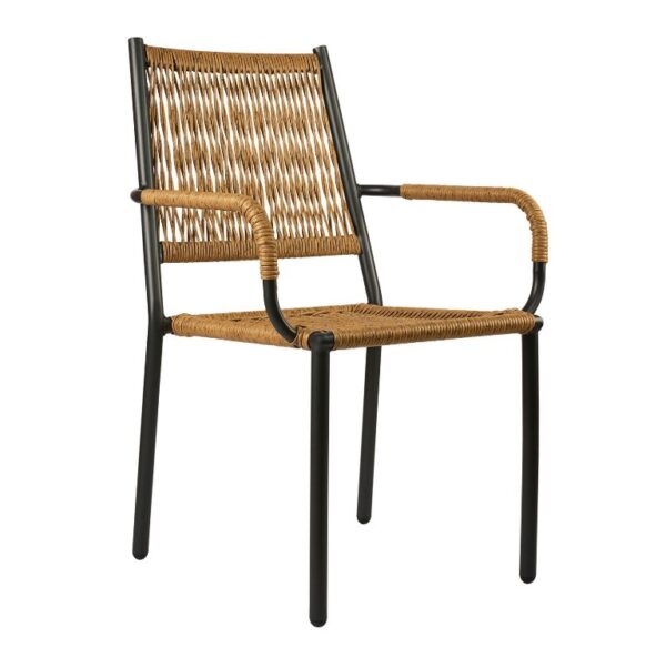 ΜΕΤΑΛΛΙΚΗ ΠΟΛΥΘΡΟΝΑ ΠΛΕΧΤΗ WICKER RATTAN ΦΥΣΙΚΟ