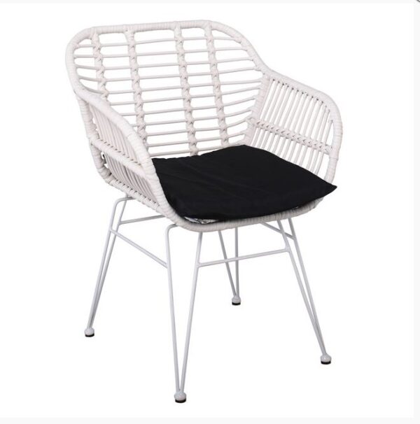 ΠΟΛΥΘΡΟΝΑ ΛΕΥΚΗ ΑΣΠΡΗ ΠΛΕΚΤΗ WICKER RATTAN ΜΕ